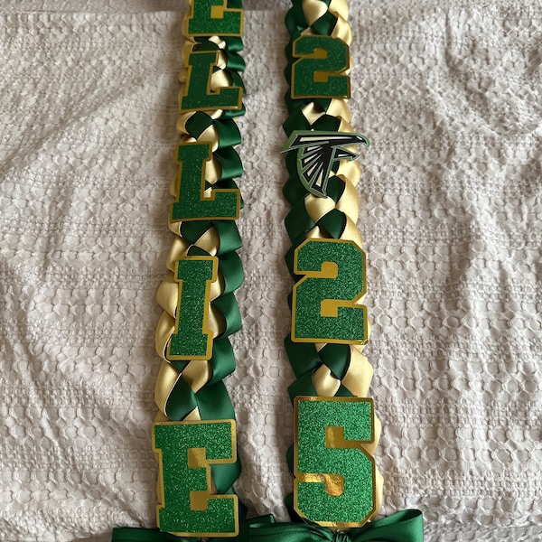 Two Color Personalized Graduation Lei With Mascot or Character - Etsy