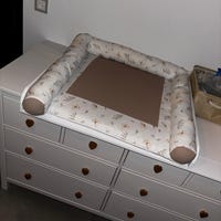 Beige Changing Mat in Fabric, Changing Pad With Accessory Baskets, Baby ...