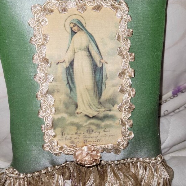 Blessed Virgin Mary Scented Hanging Sachet…handmade Home Decor Green ...