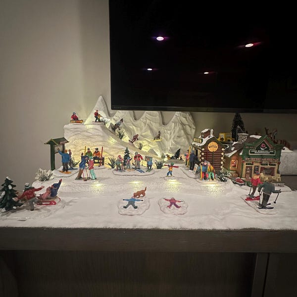 Christmas Village Display Mountain Backdrop for Lemax, Dept 56 ...