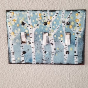 Double Toggle Birch Tree Switchplate Cover - Etsy