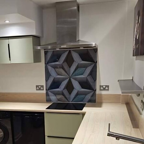 Multicolour Stained Glass Kitchen Glass Splashback Heat Resistant 6mm ...