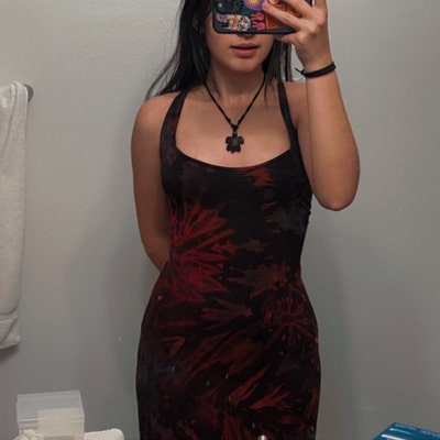 Nebula Tie Dye Maxi Dress Brown, Rave Dress, Festival Dress, Boho Dress ...