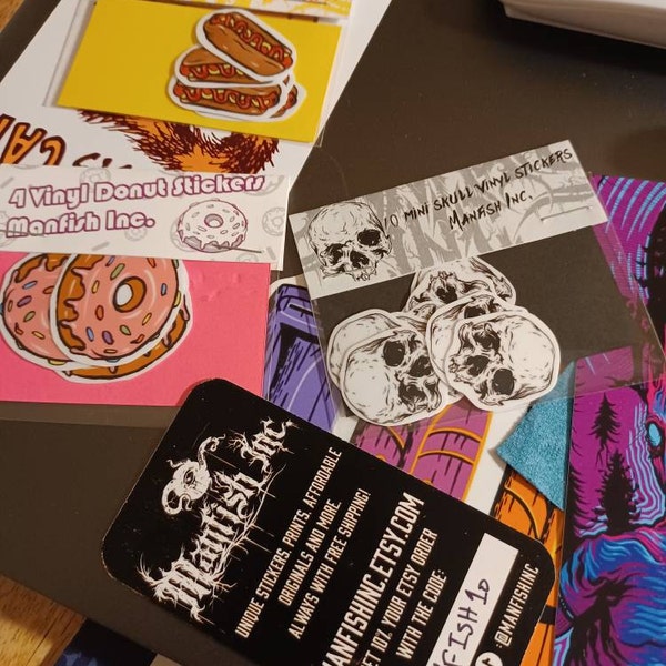 Mini Skull Stickers Goth Art Spooky Season Dark Horror Art Journal ...