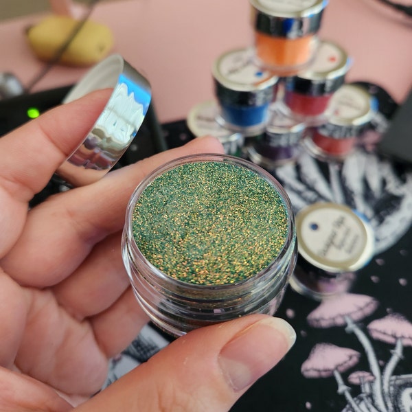 Basilisk- Dip Powder, Dip Powder for Nails, Acrylic, Iridescent, Green ...