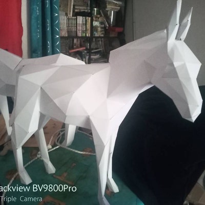 Printable DIY Template PDF. Mammoth Low Poly Paper Model Template. 3D ...