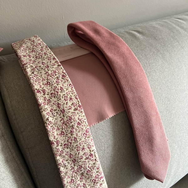 Quartz Floral Tie, Cream, Blush, Dusty Rose Floral Tie, Groomsmen Dusty ...