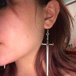 Dagger Earrings Hypoallergenic Ear Wires Sword Earrings - Etsy