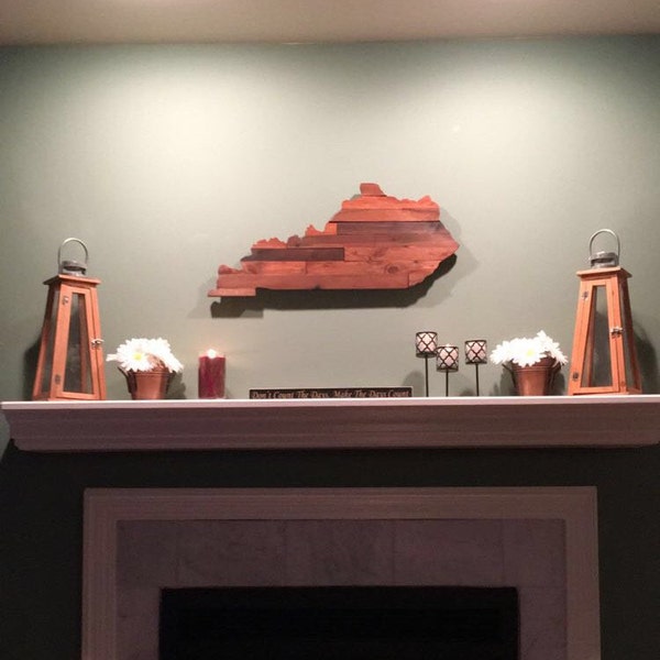 Kentucky Rustic Wood State Cut Out, Wooden Kentucky State Outline ...