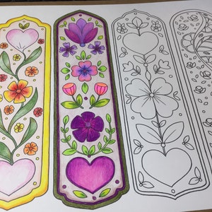 CORNER BOOKMARKS Mandala Flower Bundle to COLOR | Etsy