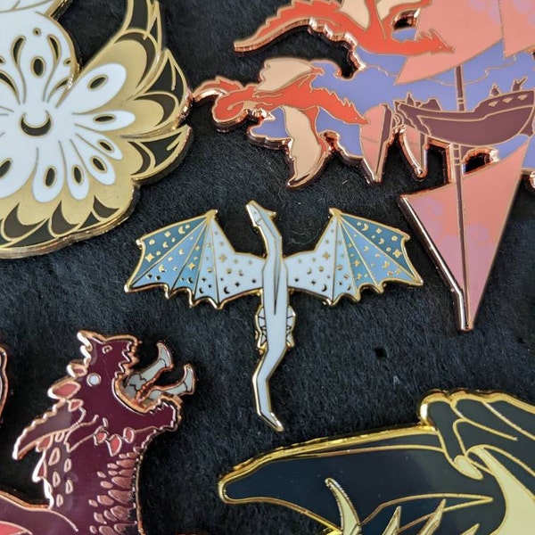 Ice and Sunset Dragon Enamel Pins - Etsy