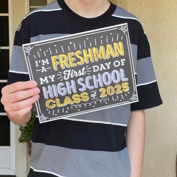 First Day of High School Sign First Day of 9th Grader Sign First Day of ...