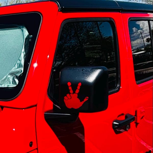Set of 2 Hand Wave Peace Wave Decal for Jeep Side Mirrors- Wave Decal ...