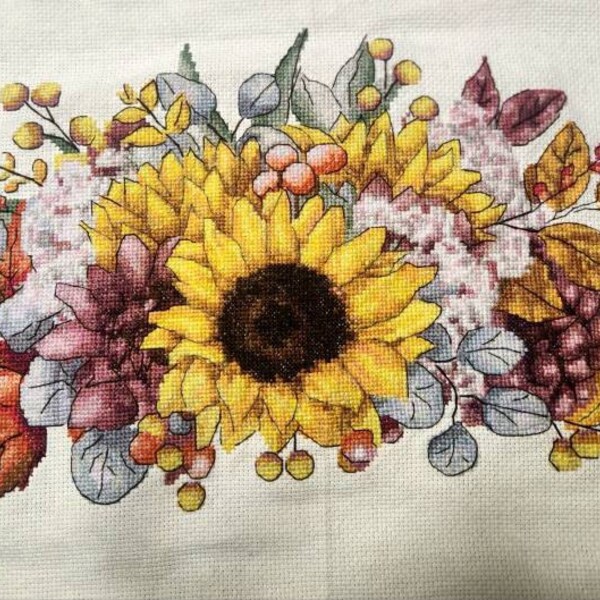 Colors of Autumn Cross Stitch Pattern, Best Colorful Autumn Bouquet ...