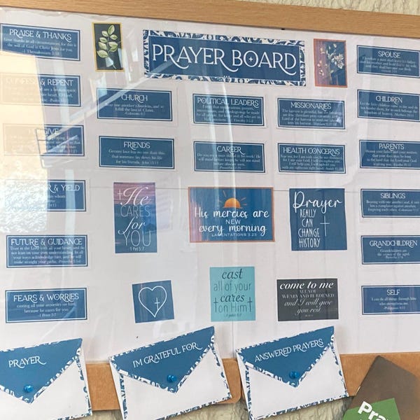Prayer Board Kit! Prayer Wall Printable, Scriptural Headers With Bible ...