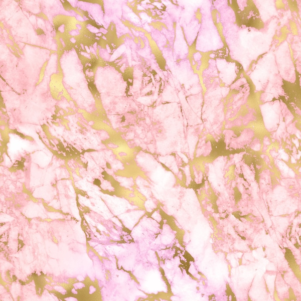 Pink and Gold Marble Digital Paper, Seamless Marble Textures With Gold ...