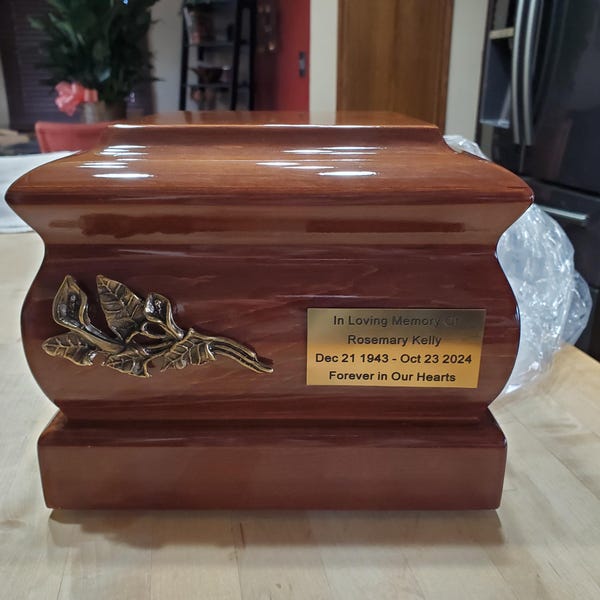 Rectangle Urn With Tree of Life Urn Ashes Box Casket Box Wooden Urn Box ...