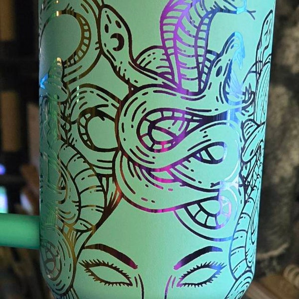 Rainbow Mermaid Tumbler, Custom Engraved Stanley Style, 40oz Tumbler With Handle, Custom Stanley ...