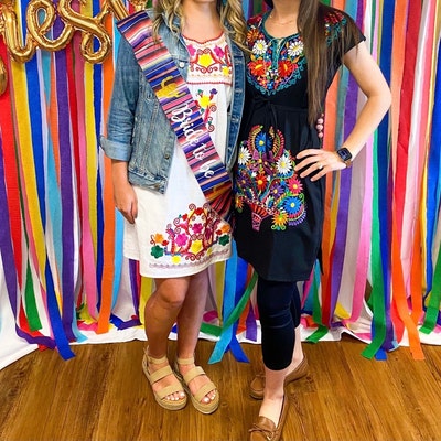 Mexican Kimono Dress. Size S 3X. Floral Embroidered Dress. Mexican ...