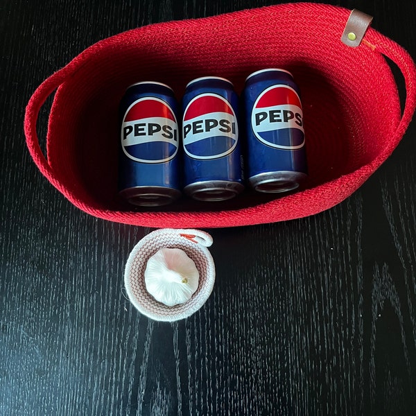 Rope Basket, Rope Tray, Tray, Wood Handles, Kitchen Basket, Wedding ...