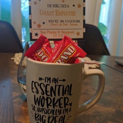 Employee Appreciation Gift Tag, Thank You Essential Worker Frontlines ...