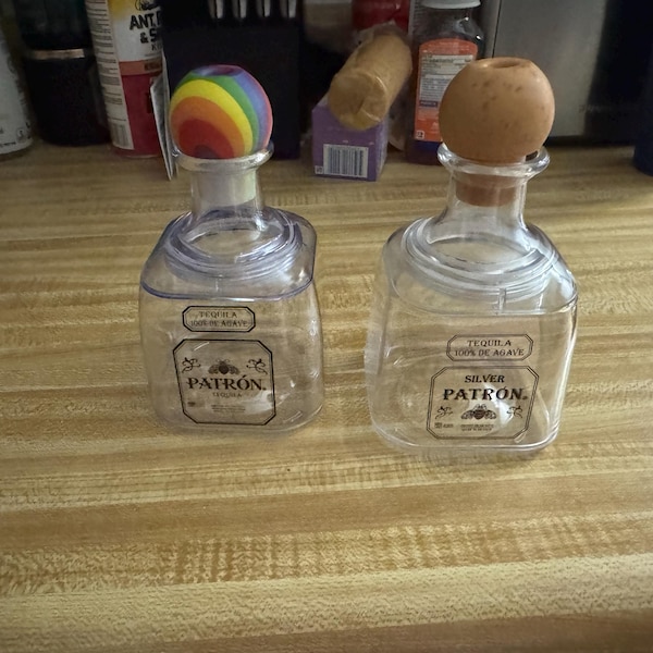 Patron Replica Reusable Bottle With Rainbow Cork and Stickers. Patron ...