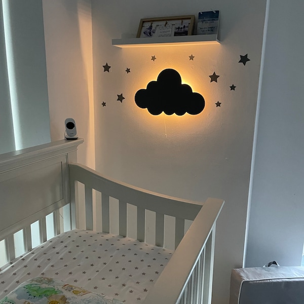 Nursery CLOUD Wall Light,wooden Wall Light, Kids Room Decor, Baby Room ...