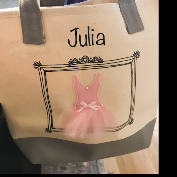 Small Ballerina Tote, Tutu Ballet Bag, Flower Girl Gifts, Personalized ...