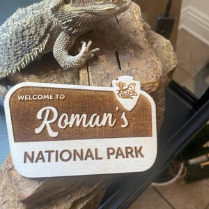 Wooden LEOPARD GECKO Zoological Species Sign Full Color Reptiles Ball ...