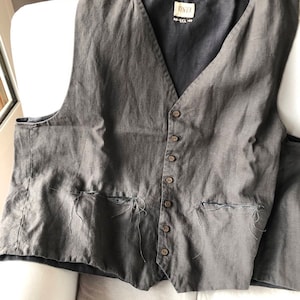 Brown Linen Patched Scarf INSPIRATION. Linen Patchwork Boro | Etsy