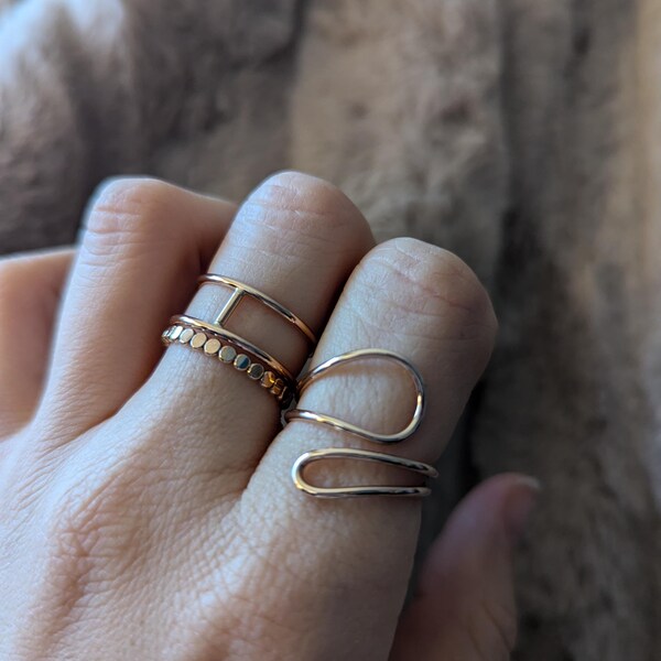 Wave Cuff Ring | 14K Gold Fill, Rose Gold, Sterling Silver ...