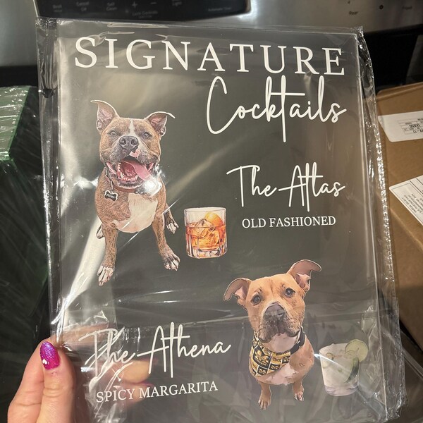 Signature Drink Sign With Pet, Pet Signature Drink Menu, Custom Bar ...