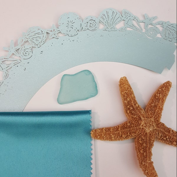 Beautiful Light Blue Seashells Wedding Filigree Cupcake Liners Liner ...