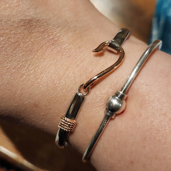 Fish Hook Bracelet - Made on Cape Cod. Bracelet Made in Sterling Silver ...