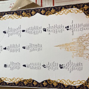 Digital Princess Wedding Seating Chart Printable Wedding Seating Chart ...