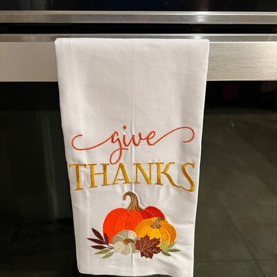 Give Thanks Thanksgiving Embroidery Design for Embroidery Machine ...