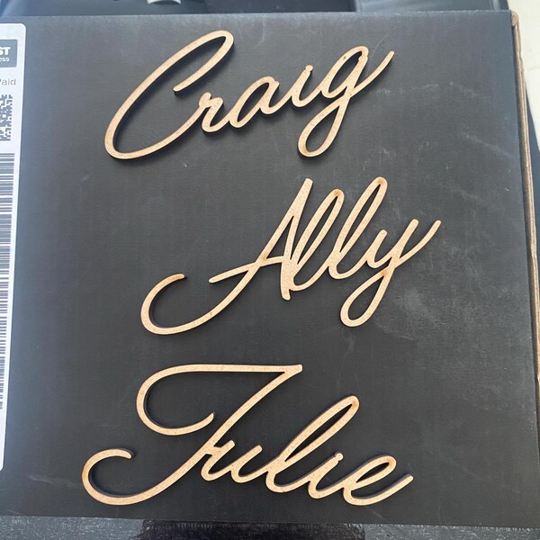 MDF Laser Cut Names | Wedding Place Names | Table Decoration - Etsy ...