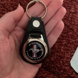 BLACK Corvette Red Leather Keychain - Etsy