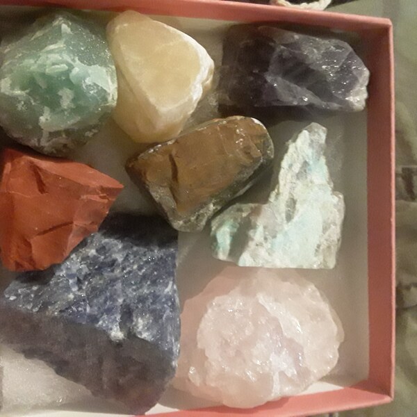 Raw Crystal 7 Chakra Set Seven Piece Chakra Stone Set 7 Seven Chakra ...