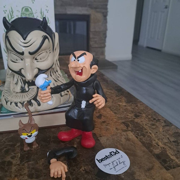 Smurfs Diorama - Gargamel & Azrael Figure, Collectible Smurfs Display ...