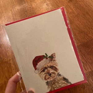 Yorkshire Terrier Christmas Card Yorkie Card Yorkie Holiday - Etsy