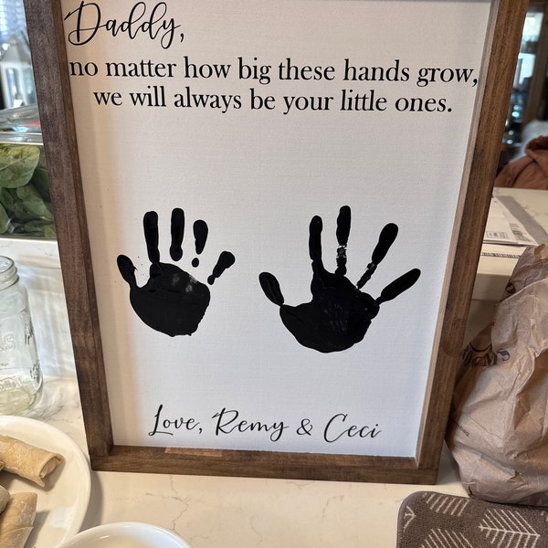 Dad, Father’s Day Gift, Father’s Day Wooden Sign, DIY Handprint Sign ...
