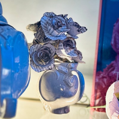 1 Dozen Book Page Roses Horror Book Page Flowers 12 Paper Roses Wedding ...