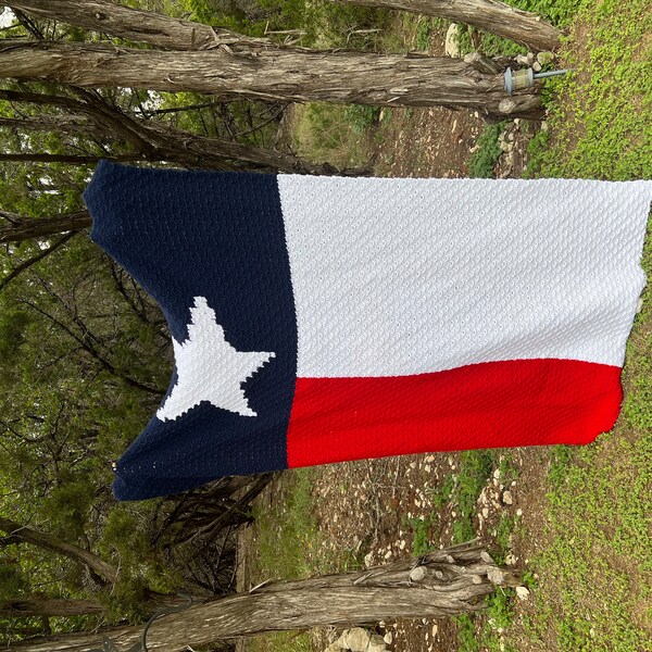 Texas Flag Afghan C2C Crochet Pattern, Graph and Written Row by Row ...