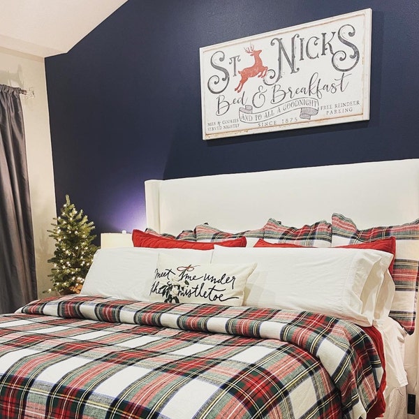 Rustic Christmas Sign Bed & Breakfast Sign Modern Farmhouse Wall Decor ...