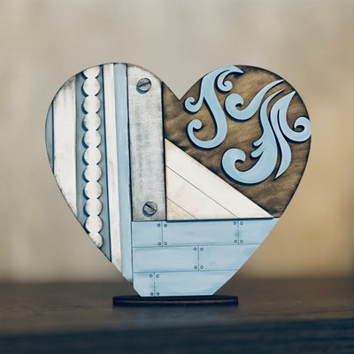 Vintage Rustic Heart Trio File SVG, Glowforge Farmhouse ...