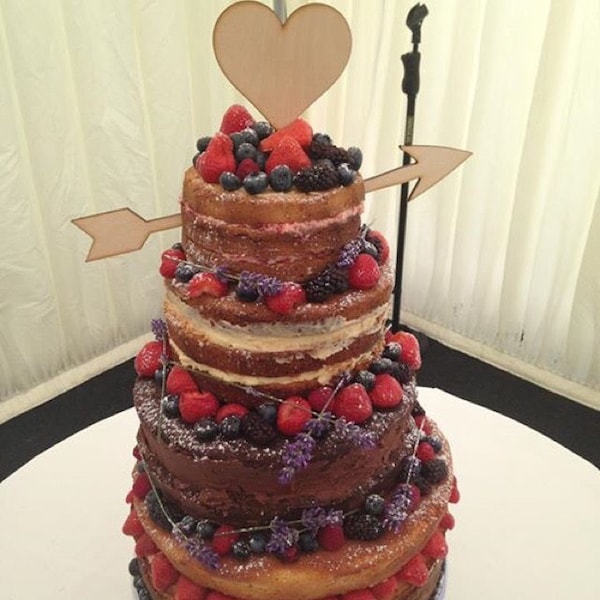 Cupid Heart and Arrow Cake Topper - Romantic Engagement Cake Decoration ...