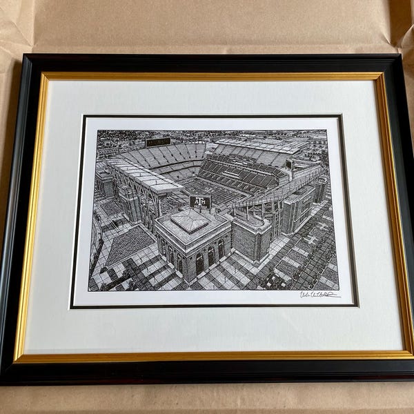PRINT Drawing of Husky Stadium Washington Huskies UW Football Seattle ...