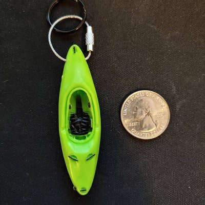 Whitewater Kayak Keychain 5 Colors Flexible Plastic PVC With Stainless ...