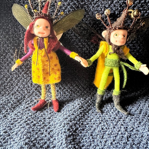 Dinkydarlings 33 OOAK Pixie Fairy Little Green Elf Boy Polymer Clay ...